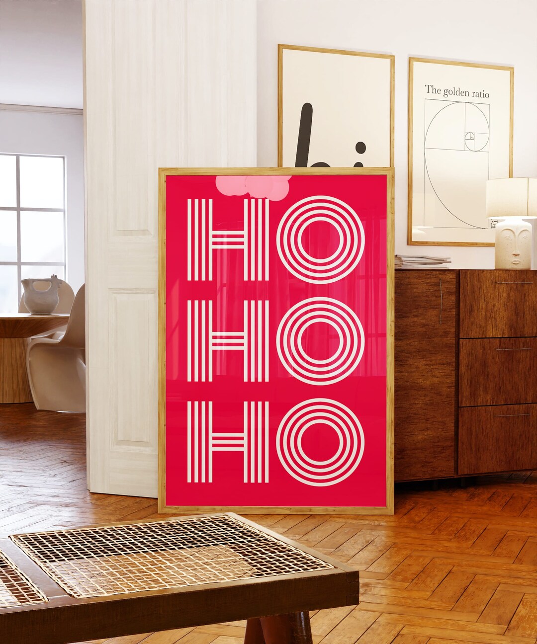 Printable Christmas Wall Art | Ho Ho Ho Print | Holiday Home Decor ...