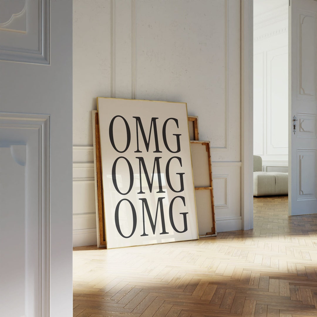 OMG Typography Print, Black Type Poster (digital Download) - Etsy