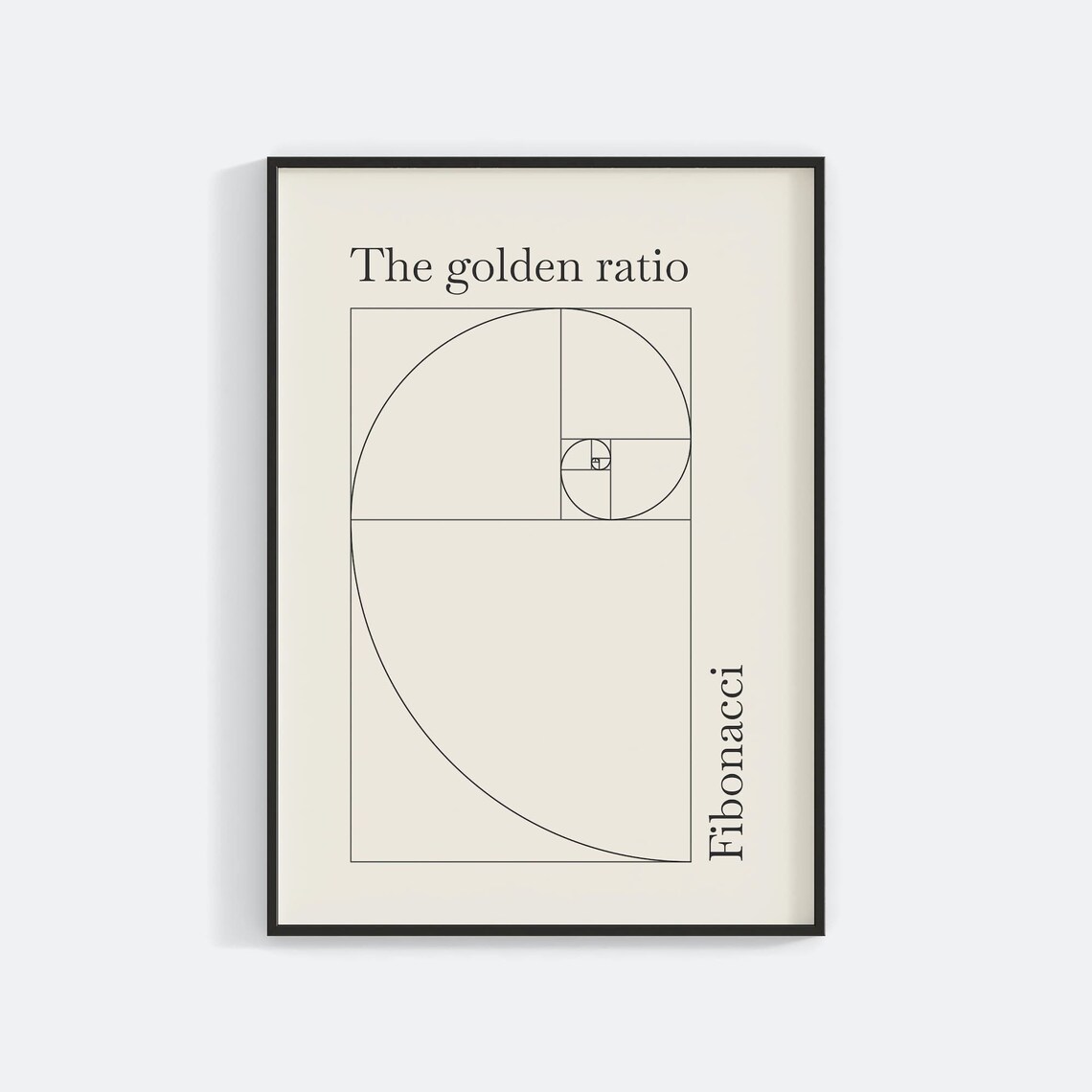 Fibonacci Golden Ratio Print, Minimalist Typographic Wall Art (digital ...