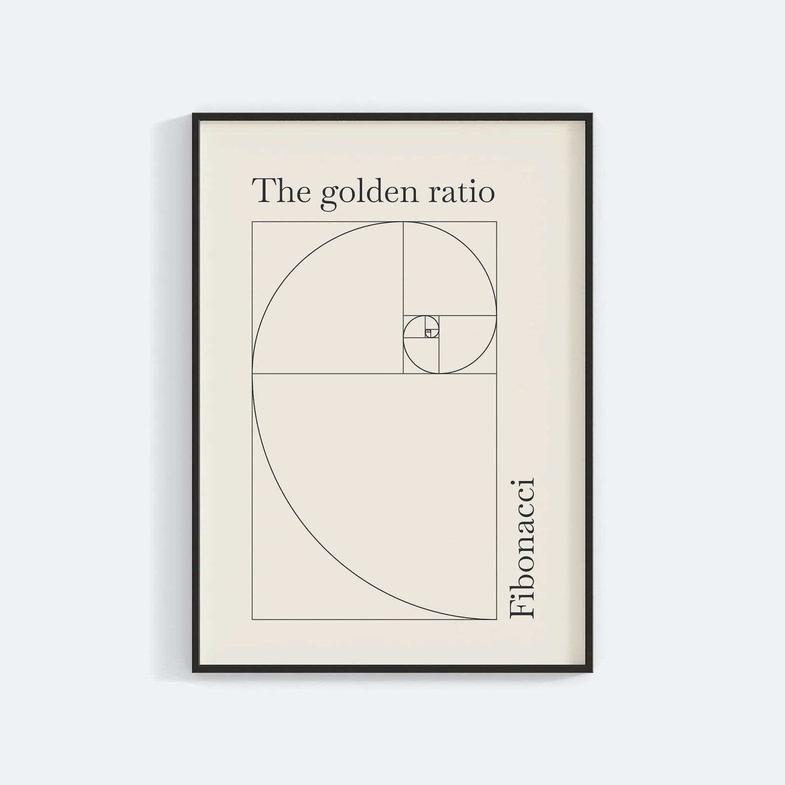 Printable Fibonacci Wall Art, Golden Ratio Vintage Poster, Minimalistic ...