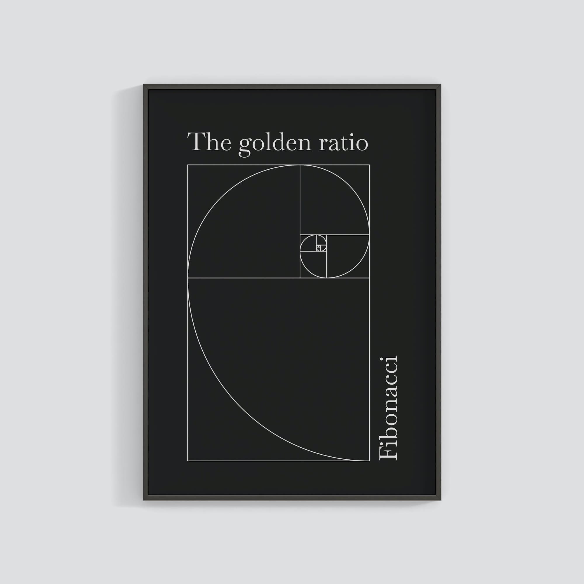 Vintage Golden Ratio Wall Art, Fibonacci Poster, Minimalistic Print ...