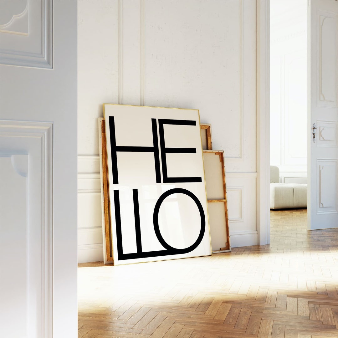 Hello Poster | Entryway Print | Typographic Wall Art | Welcome Print ...