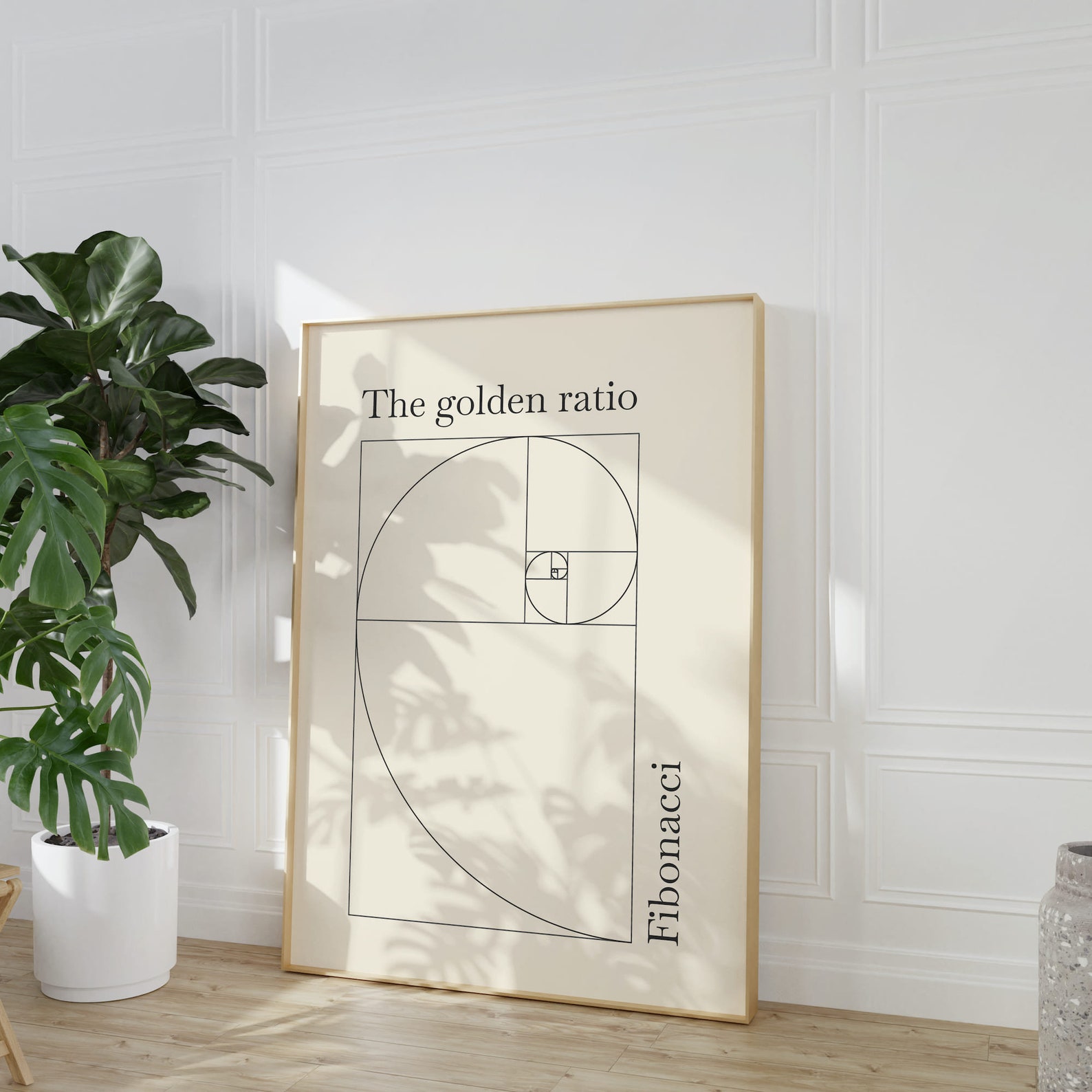 Printable Fibonacci Wall Art, Golden Ratio Vintage Poster, Minimalistic ...