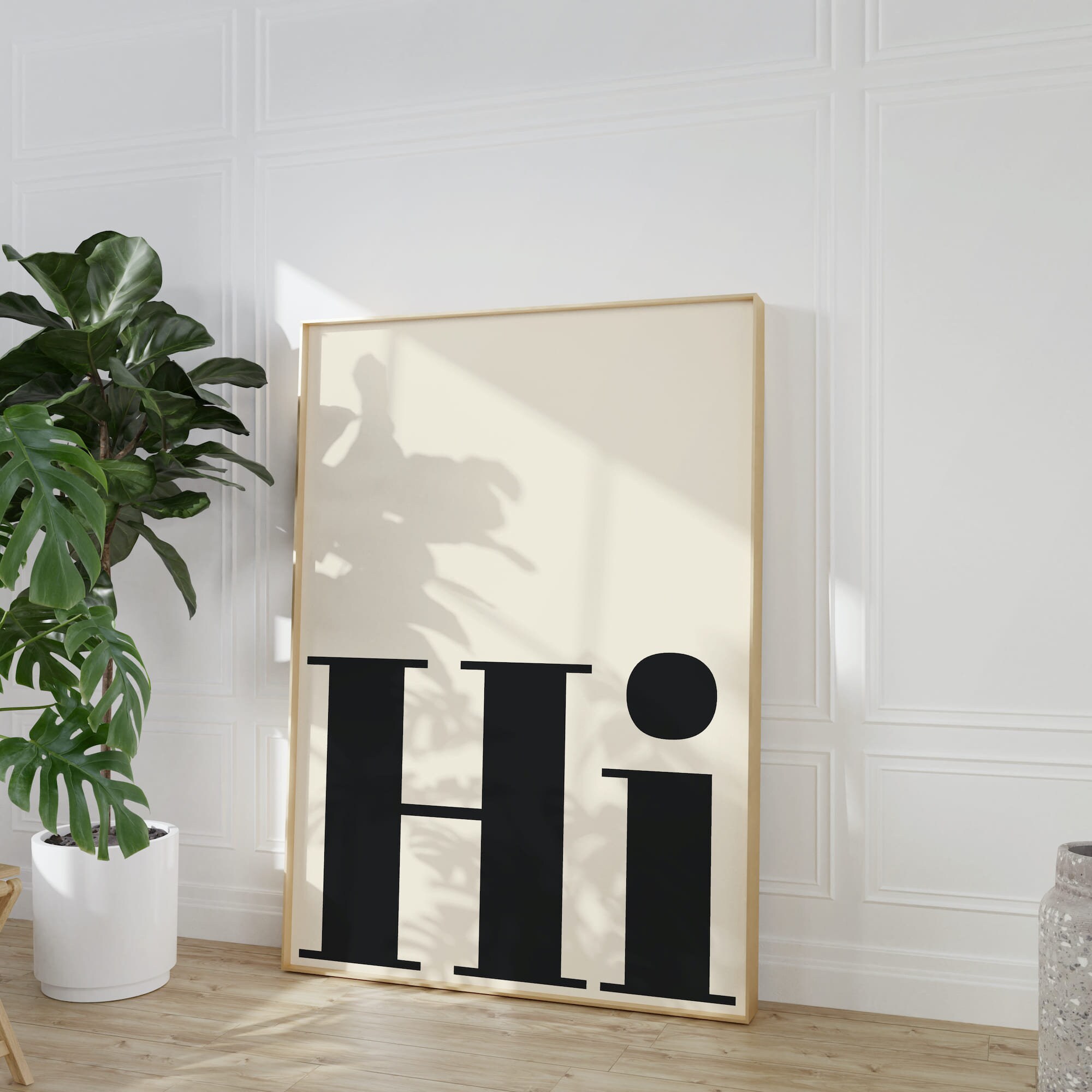 Hi Wall Art Greeting Poster Hello Print Vintage Entryway - Etsy