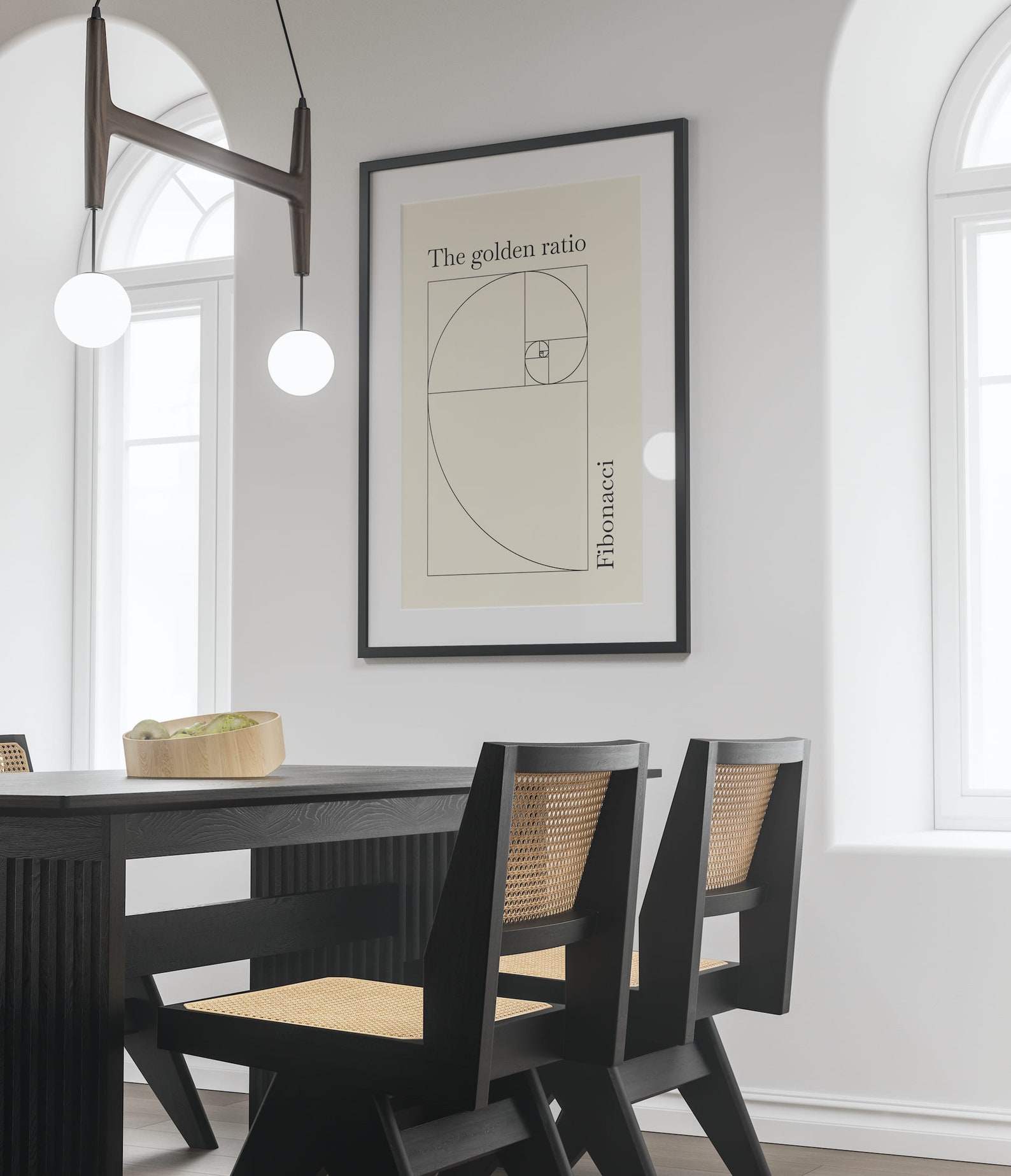 Printable Fibonacci Wall Art, Golden Ratio Vintage Poster, Minimalistic ...