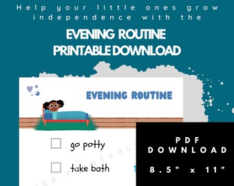 Printable Kids Morning Routine With Black Girl Character | Daily ...