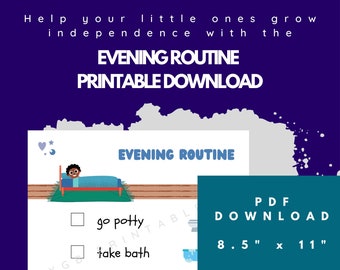 Printable Kids Morning Routine With Black Boy Character - Etsy