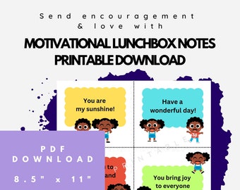 Lunch Box Notes Printable | 12 Lunchbox Cards | Lunch Notes for Kids ...