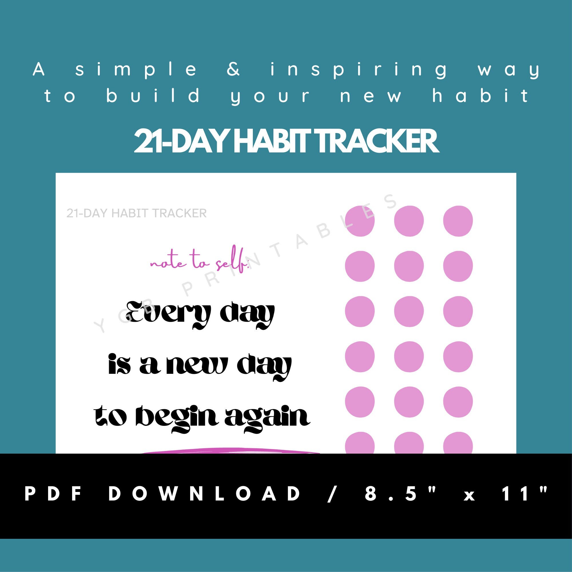 21-day Habit Tracker Printable | Minimalist Daily/weekly Habit Tracker ...