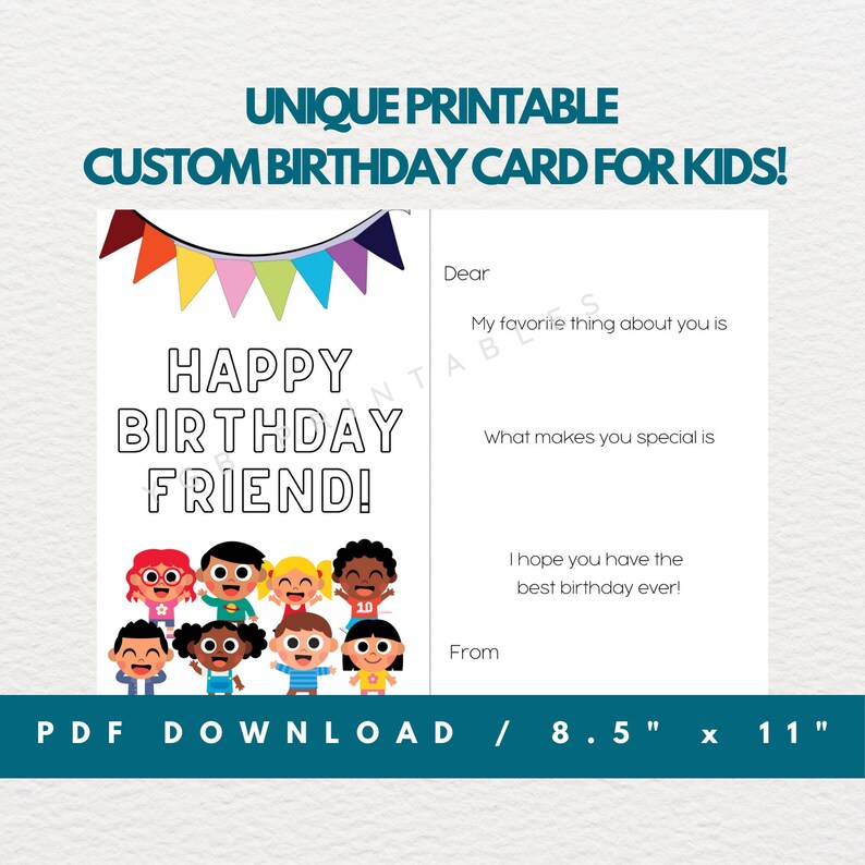 Printable Custom Birthday Card for Kids | Personalized Unique Kids ...