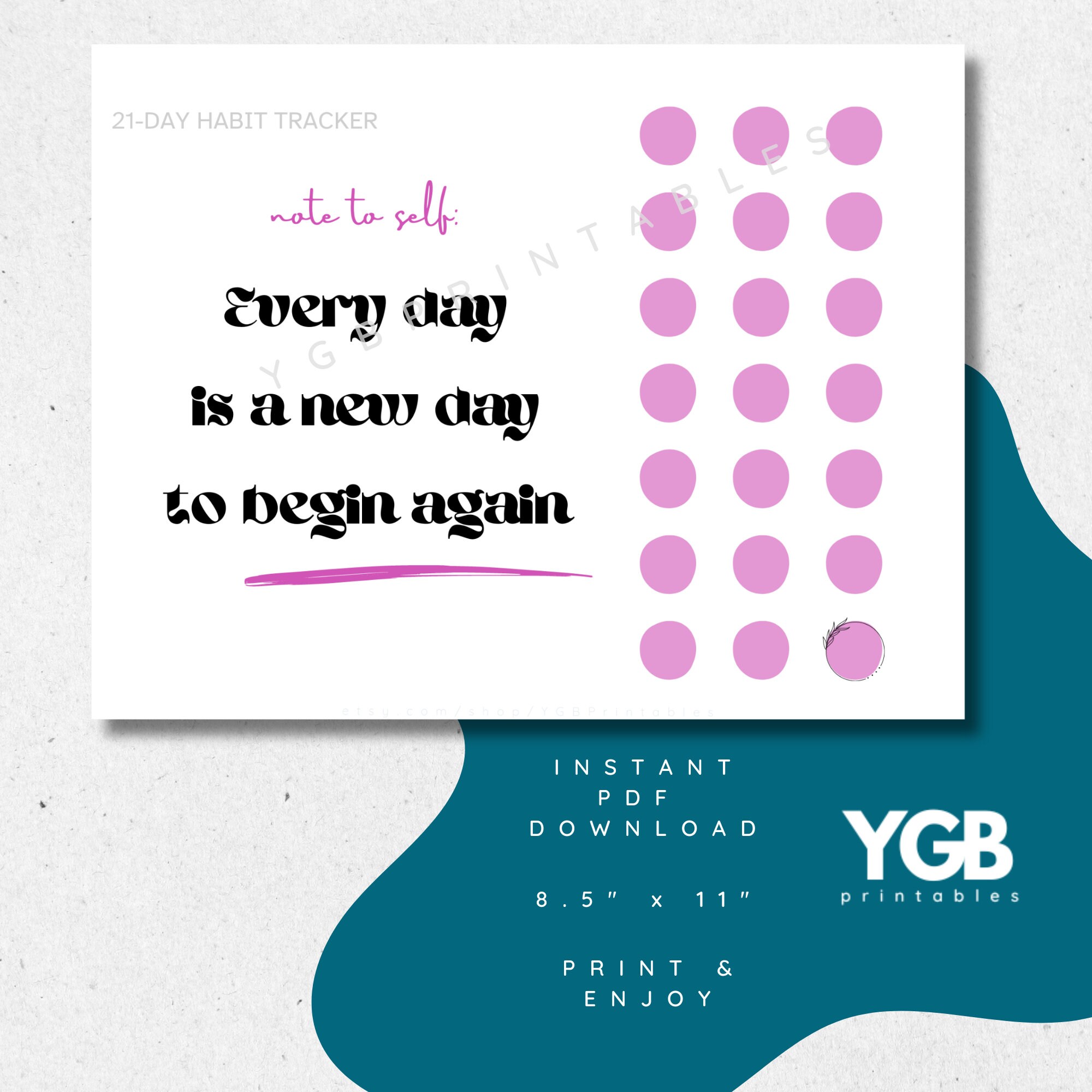 21-day Habit Tracker Printable | Minimalist Daily/weekly Habit Tracker ...