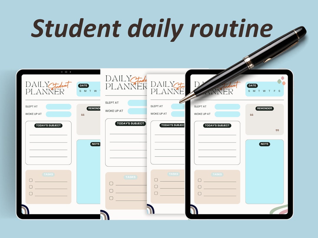 Daily Student Planner, Student Routine Planner, Daily Student Planners ...