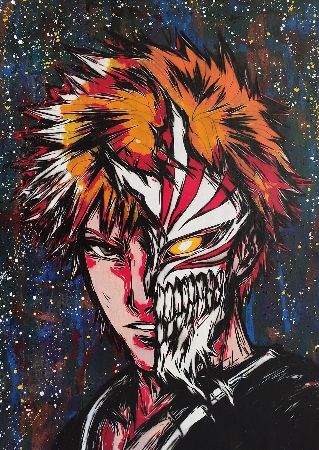 Anime Manga Character Original Custom Painting on Canvas With Spray ...