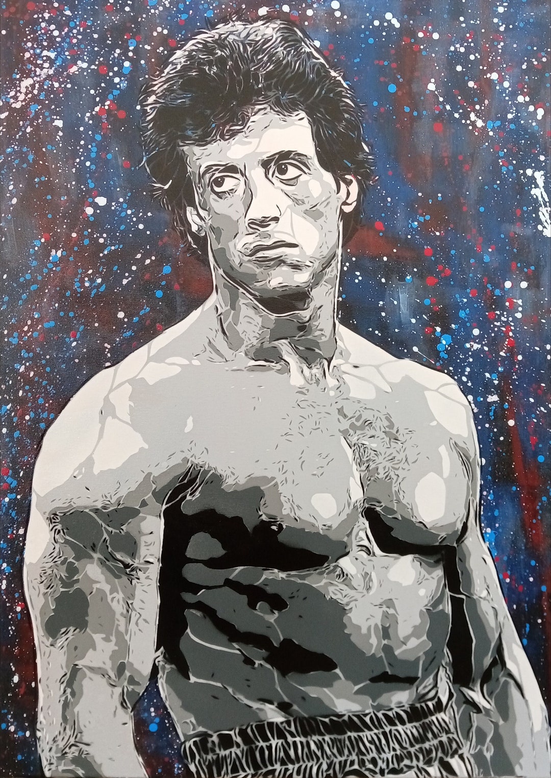 Sly Original Custom Painting on Canvas With Spray Paint and Acrylics - Etsy