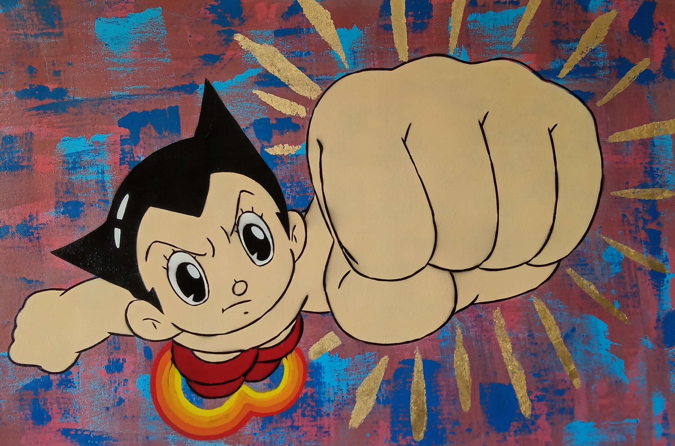 Anime Manga Character Fan Original Painting Art With Spray Paint and ...