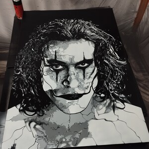 Crow Movie Character Original Custom Painting on Canvas With Spray ...