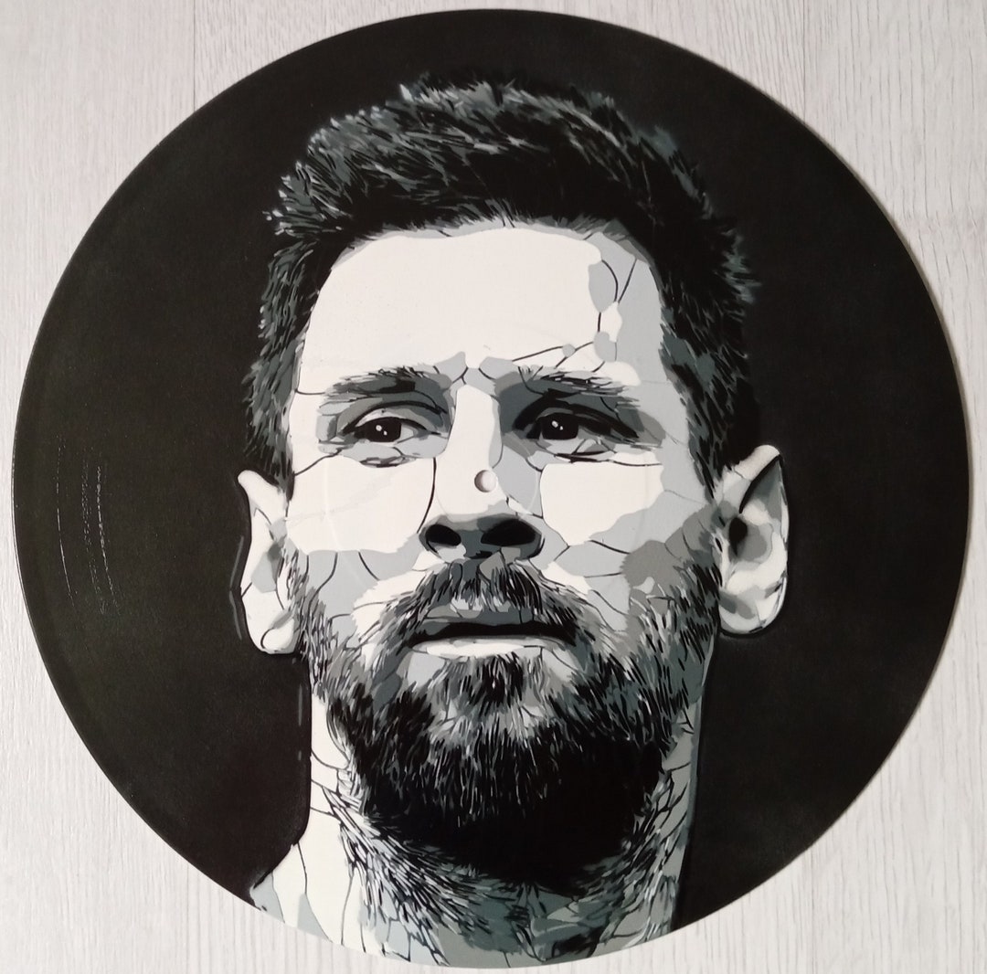 Messi Fan Special Gift Upcycling Custom Vinyl Record Original Painting ...
