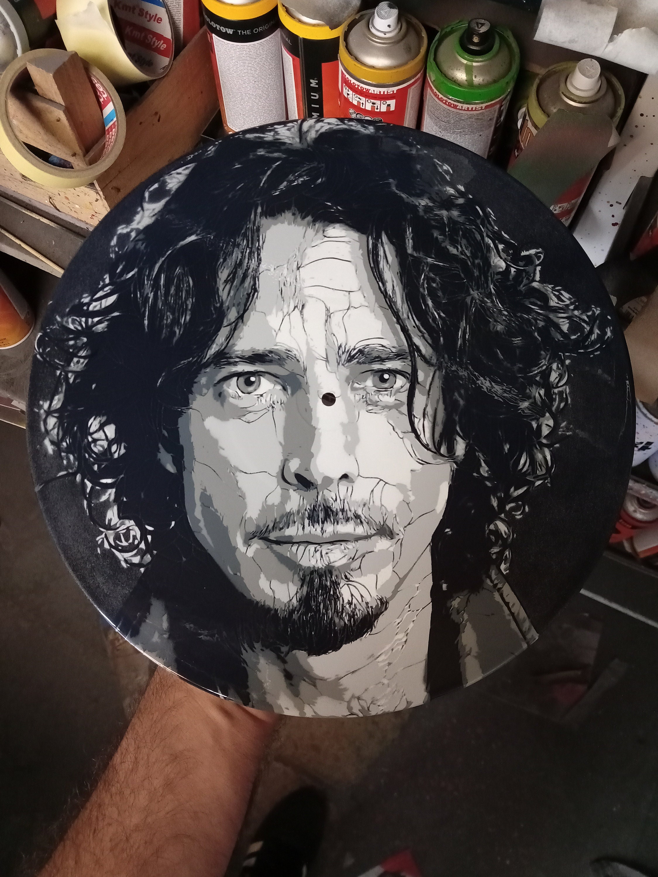 Chris Fan Special Gift Upcycling Custom Vinyl Record Original Painting ...