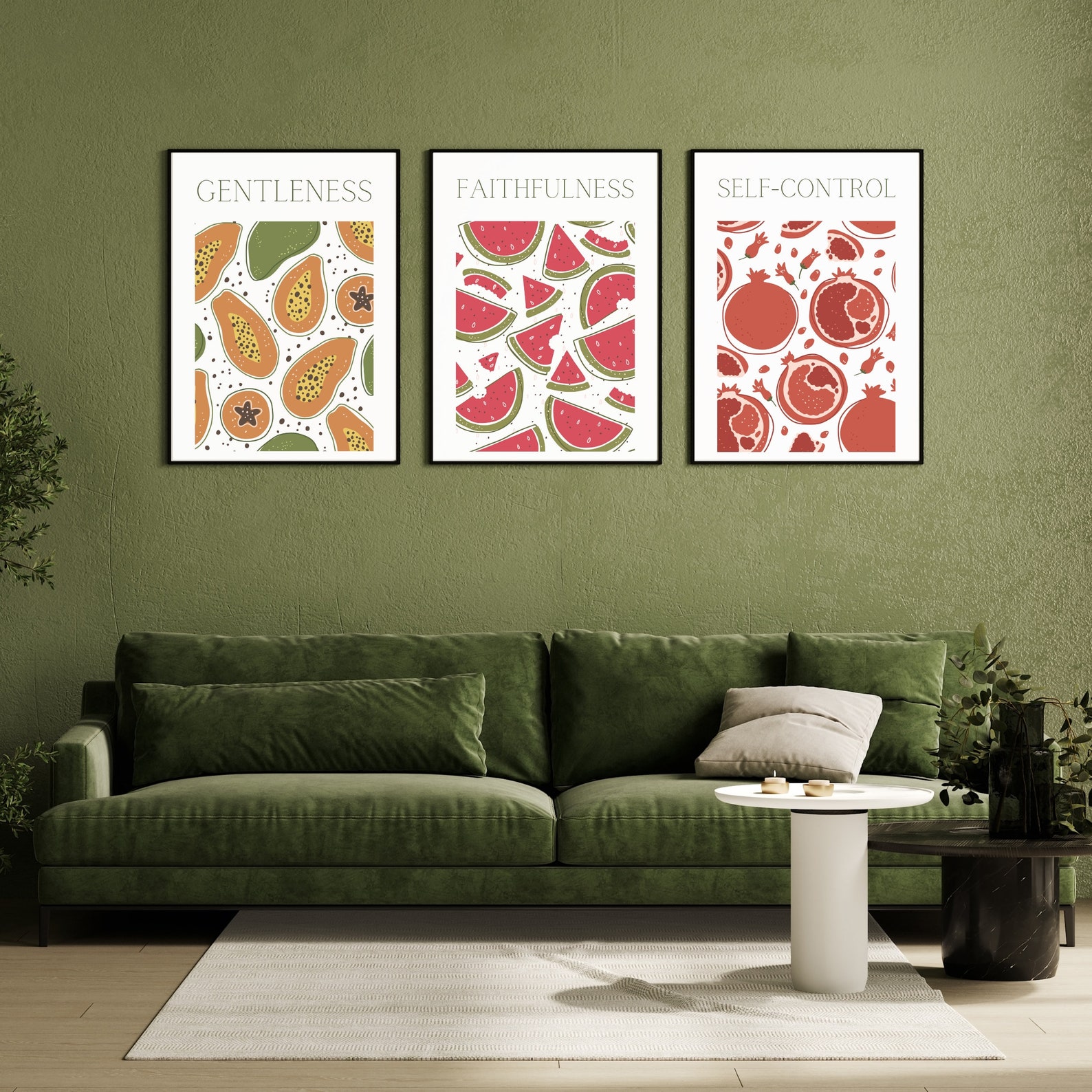 Set of 9 Fruit of the Spirit Wall Art Printable Bible Verse - Etsy