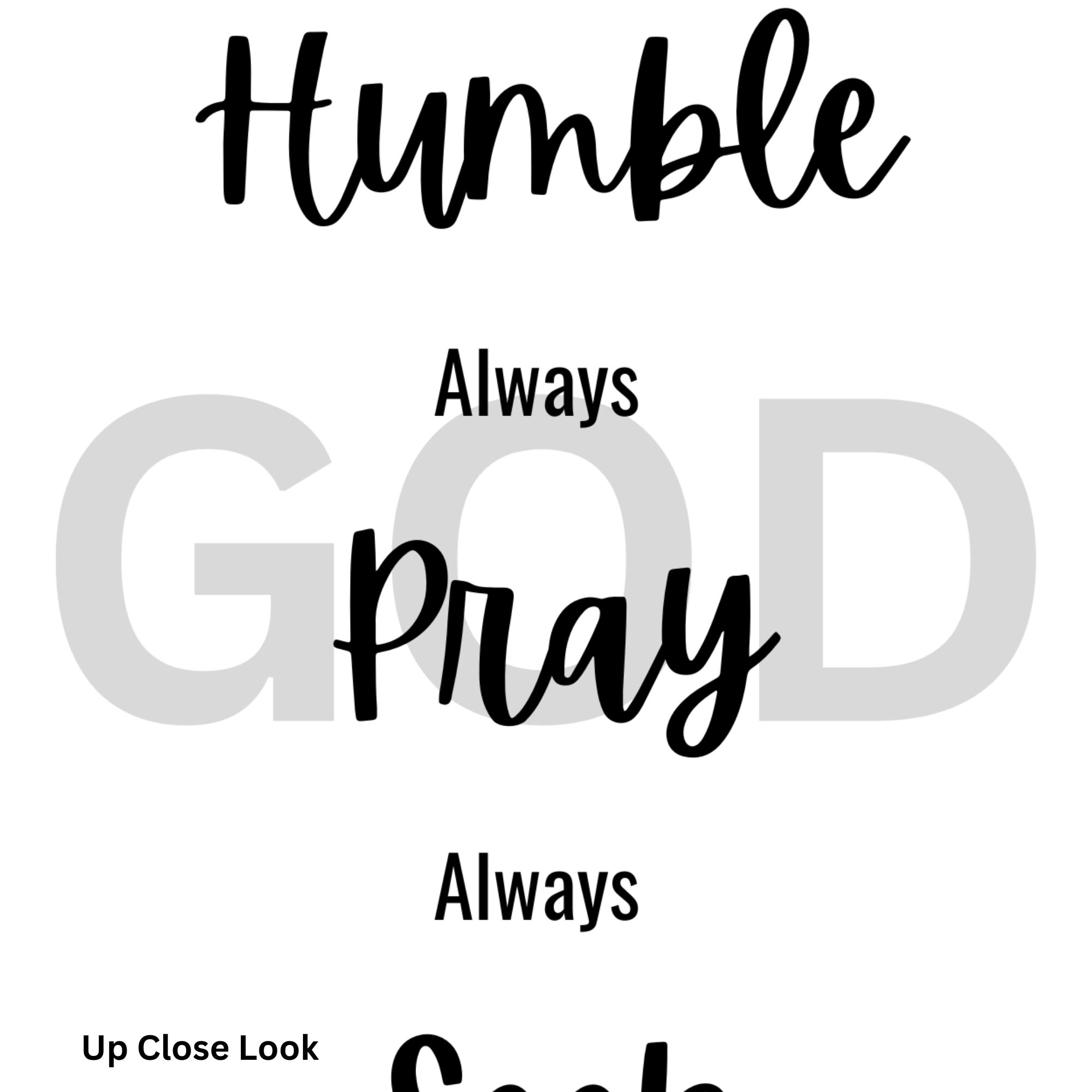 Christian Wall Art Printable Humble Pray Seek God Entryway Art - Etsy