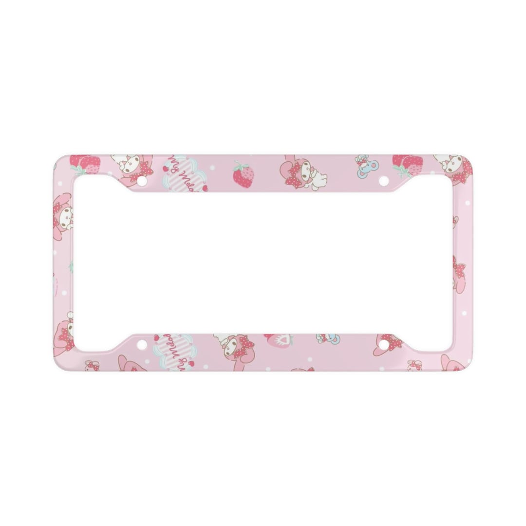 Cute Sanrio My Melody Strawberries Pink Coquette Kawaii License Plate ...