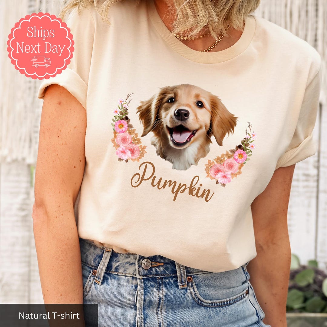Custom Dog Shirt, Personalized Dog Picture Tshirt, Custom Dog Name ...