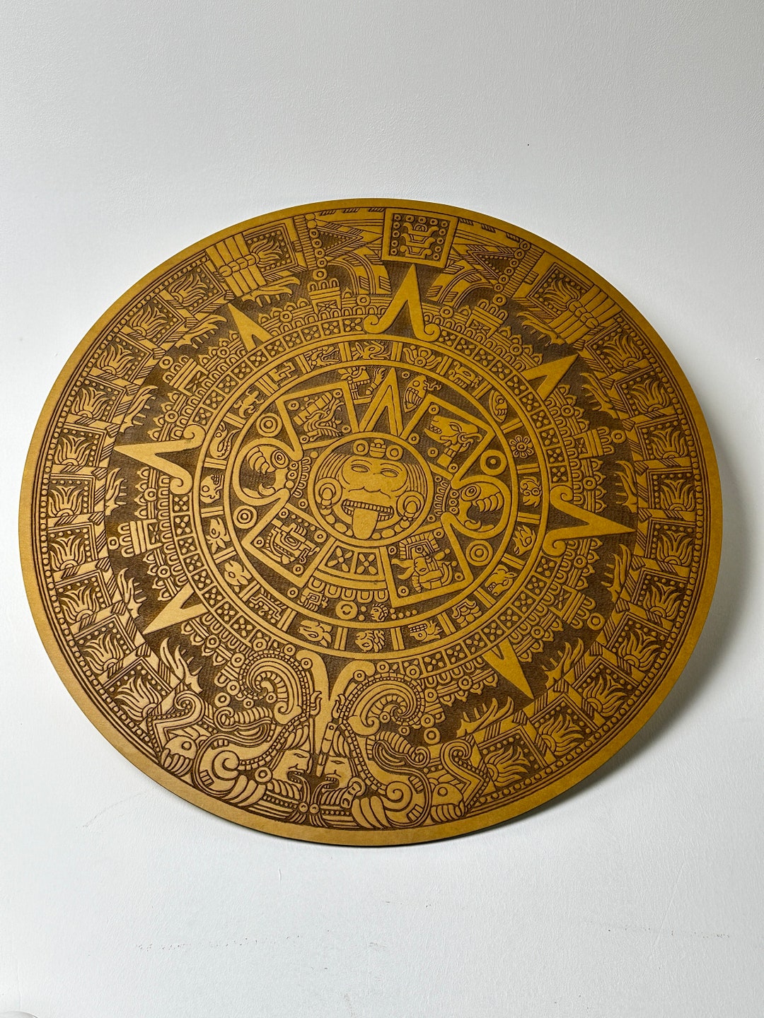 Mayan Aztec Calendar Wooden Calendar Stone Sunstone - Etsy