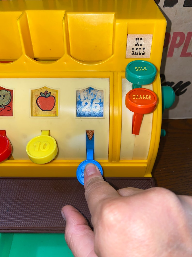 1974 Vintage Fisher Price Cash Register #926 With Coins and Working ...