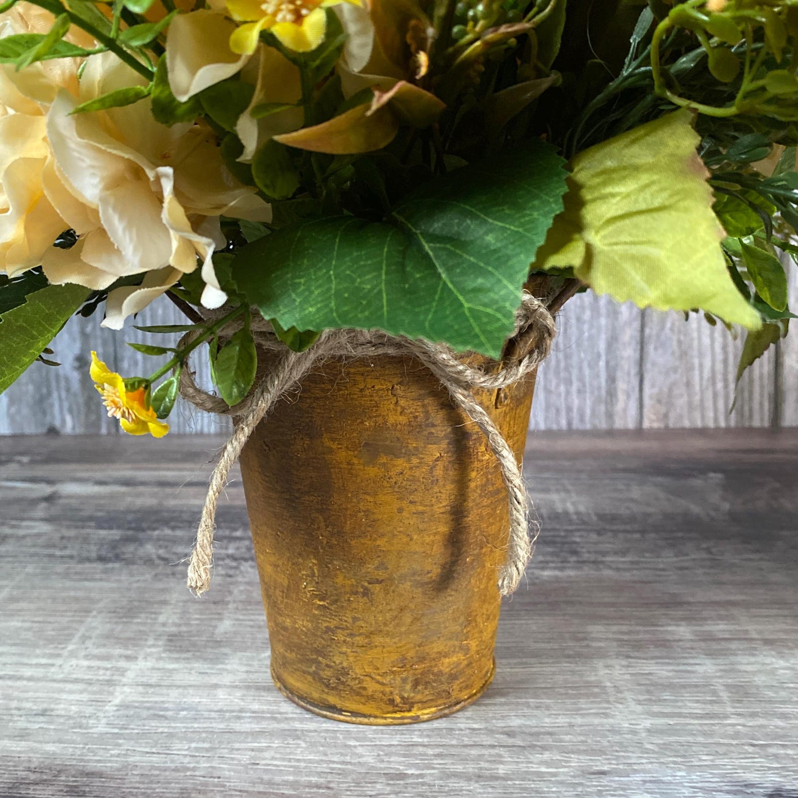 Vibrant Sunflowers Farmhouse Garden Artificial Arrangement in Primitive ...