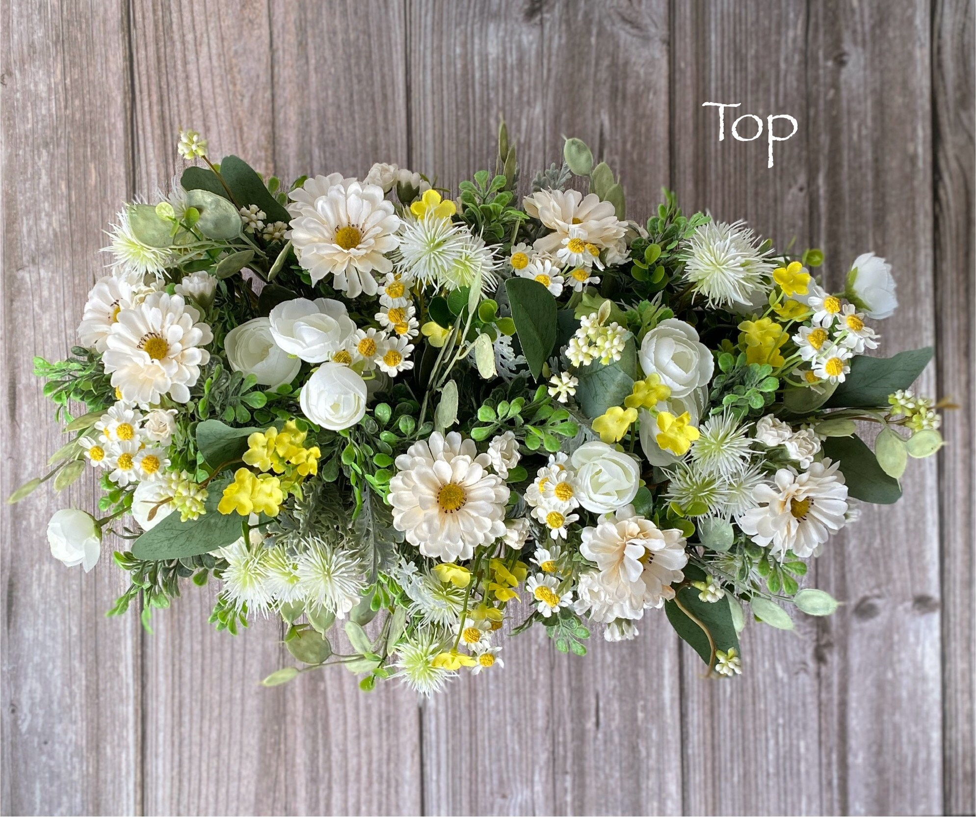 Large Neutral Colors Centerpiece Table Arrangement Garden Style Flower ...