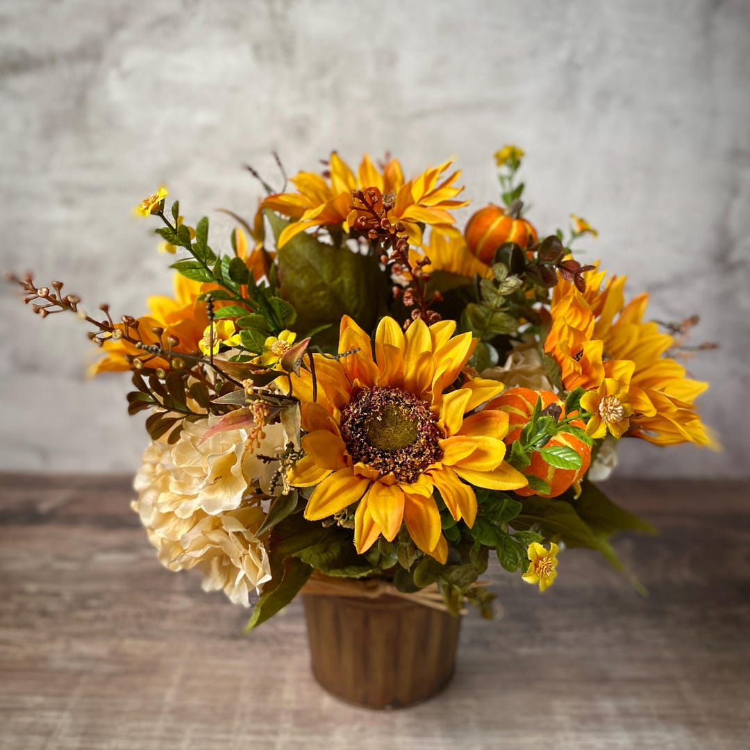 Autumn Sunflowers Farmhouse Garden Artificial Arrangement for Autumn ...