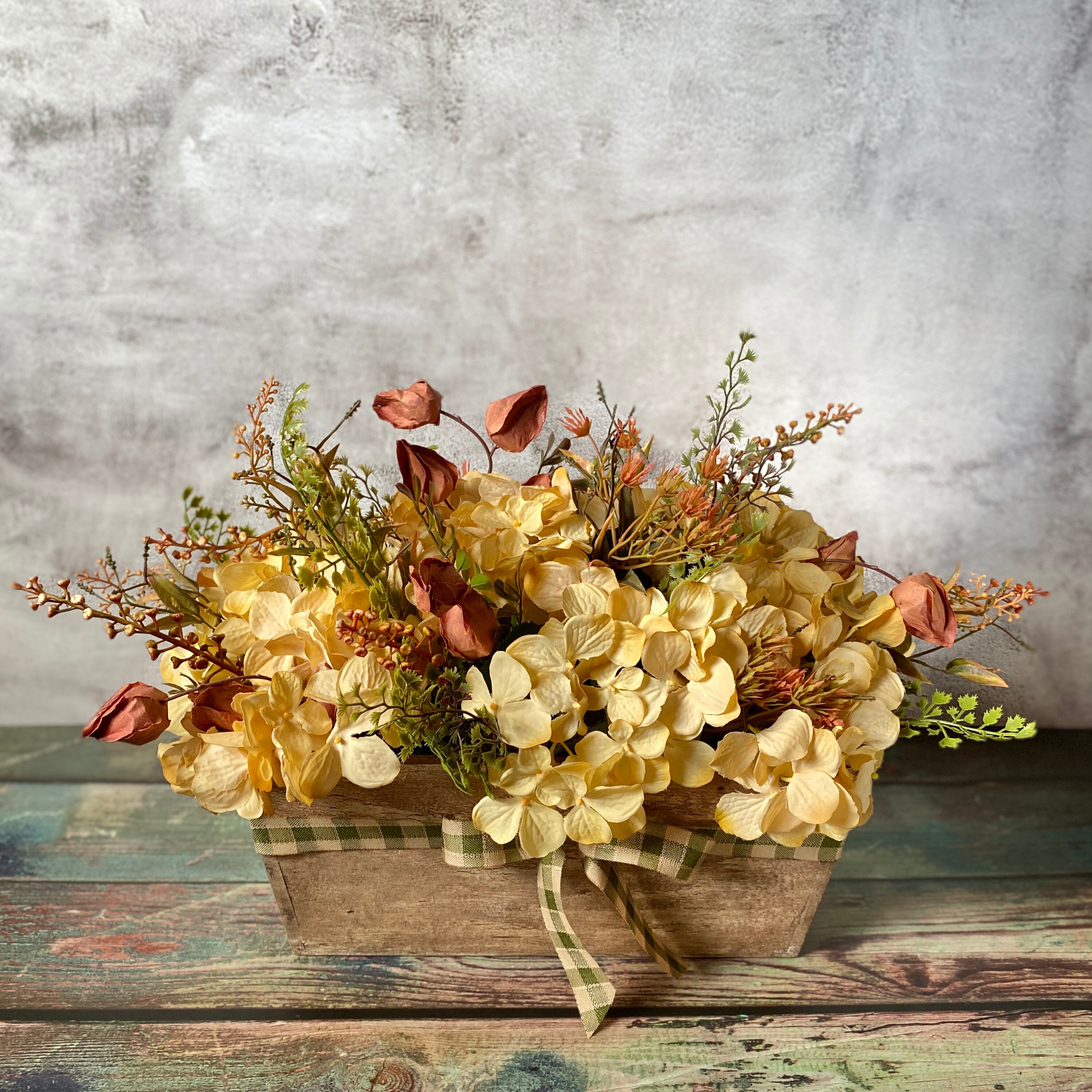 Rustic Autumn Table Centerpiece in Wooden Box for Country Farmhouse ...