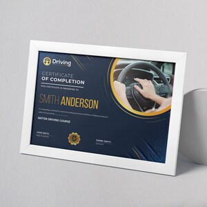 Certificate Template in Canva | Instant Download | Printable Driving ...