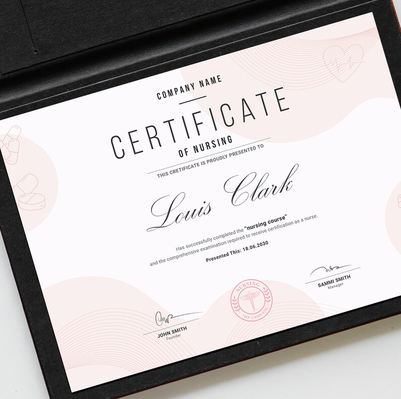 Certificate Template in Canva | Instant Download | Printable Nursing ...