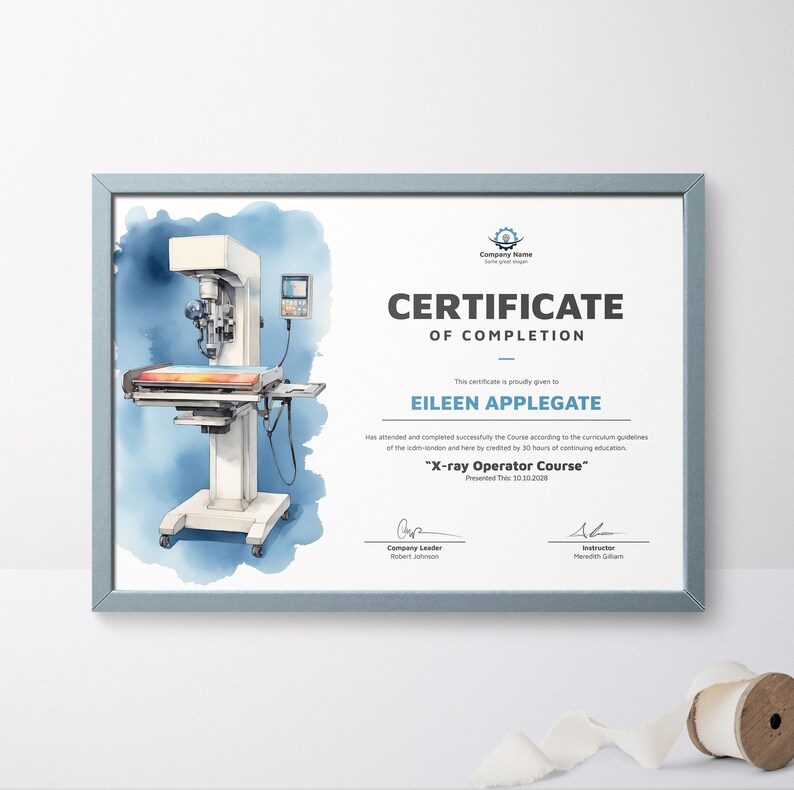 Certificate Template in Canva | Printable X-ray Operator Course ...