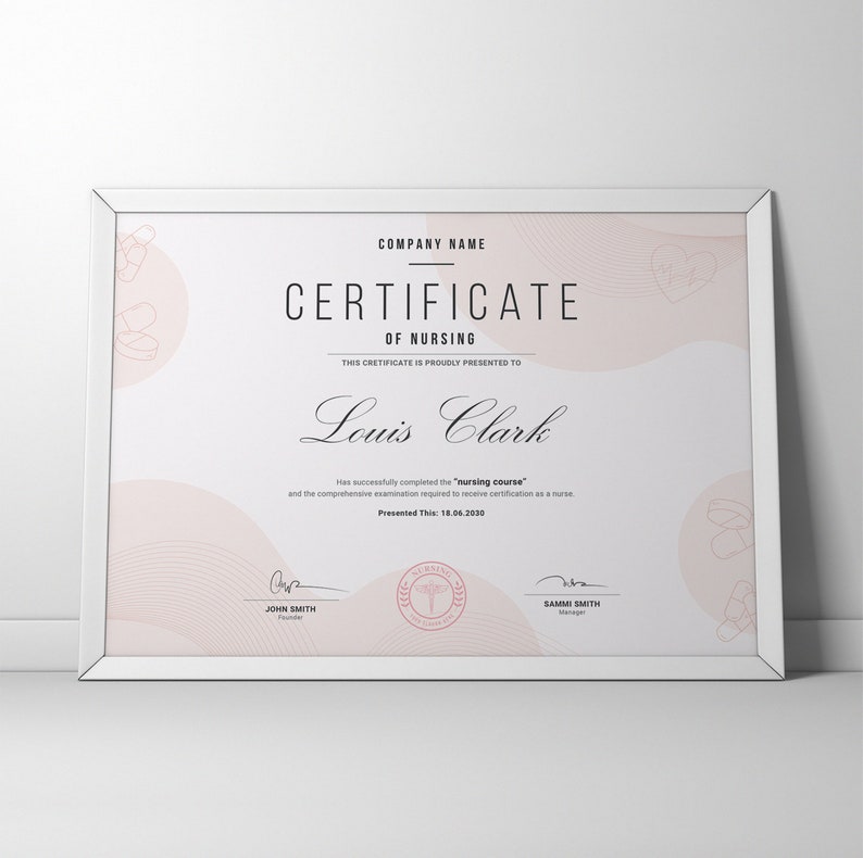 Certificate Template in Canva | Instant Download | Printable Nursing ...