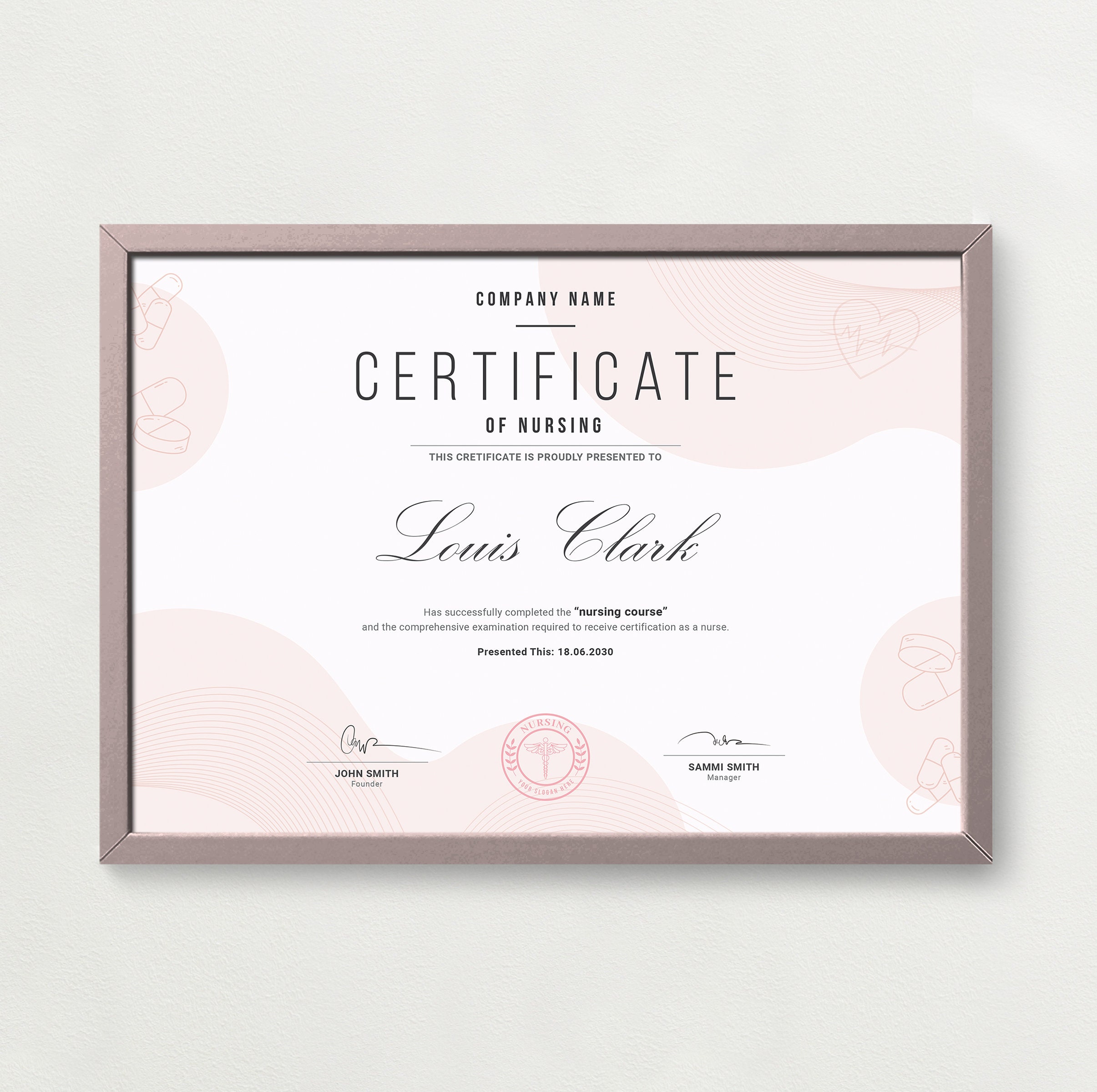 Certificate Template in Canva | Instant Download | Printable Nursing ...