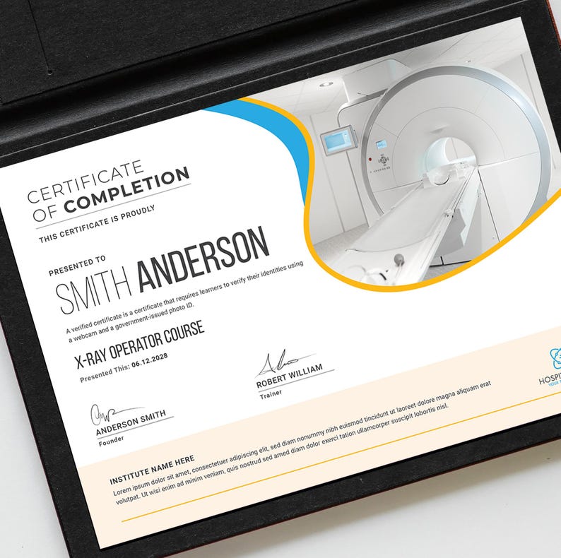 Certificate Template in Canva | Printable X-ray Operator Course ...