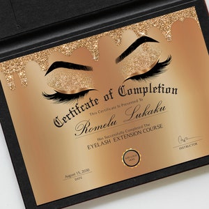 Lash Certificate Template in Canva | Instant Download | Printable Lash ...
