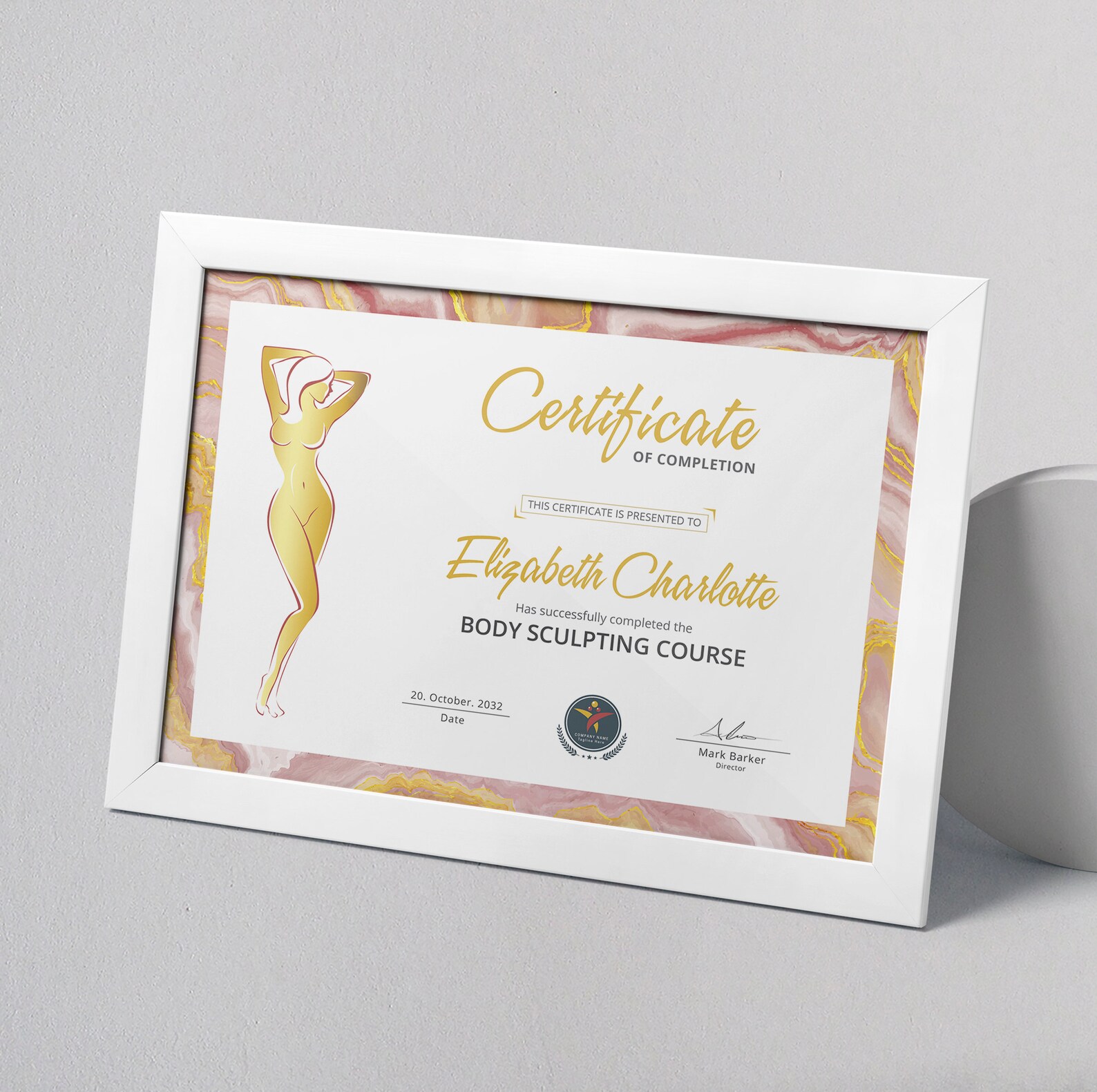 Certificate Template in Canva | Body Sculpting Certificate , Body ...