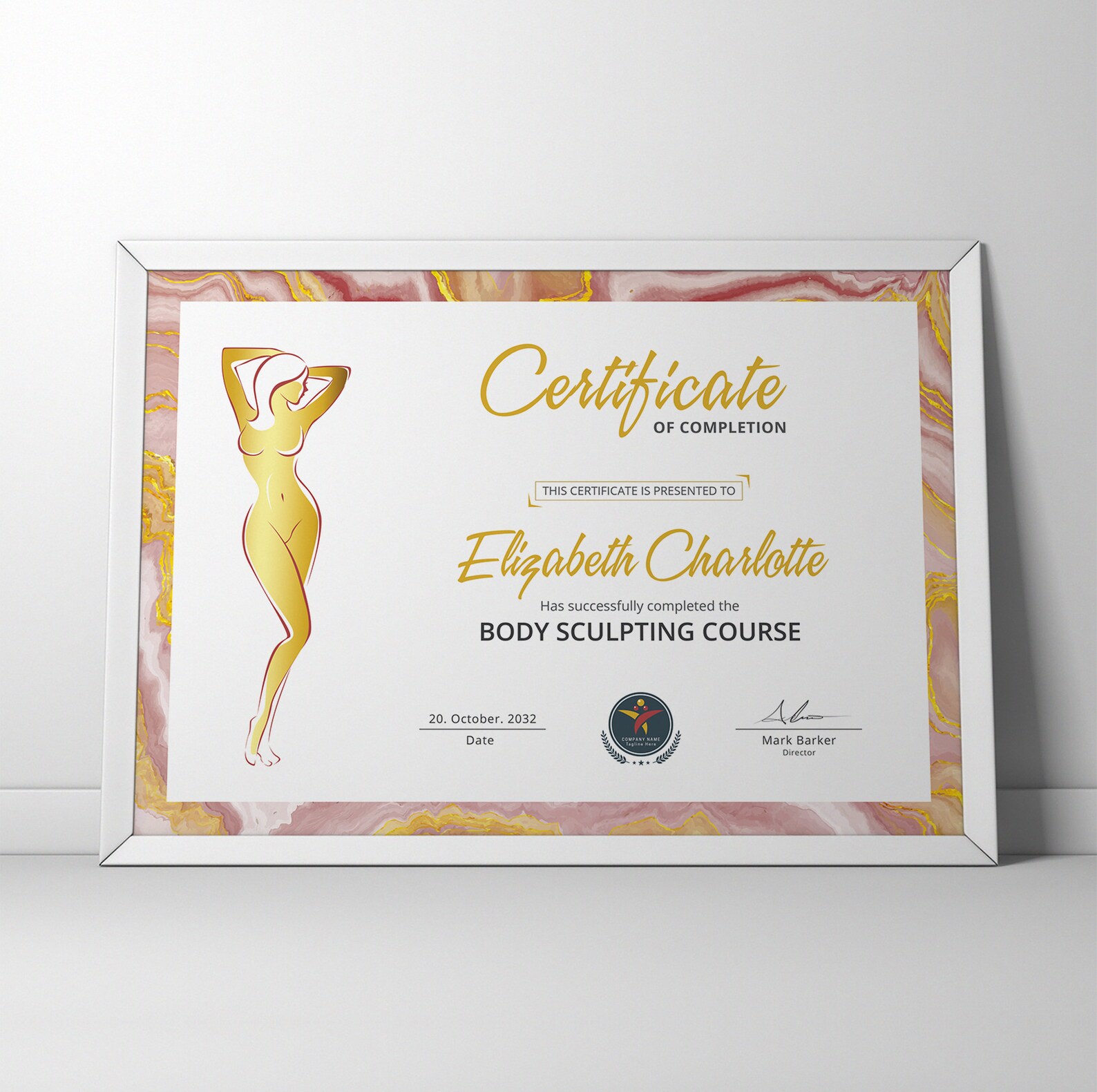 Certificate Template in Canva | Body Sculpting Certificate , Body ...