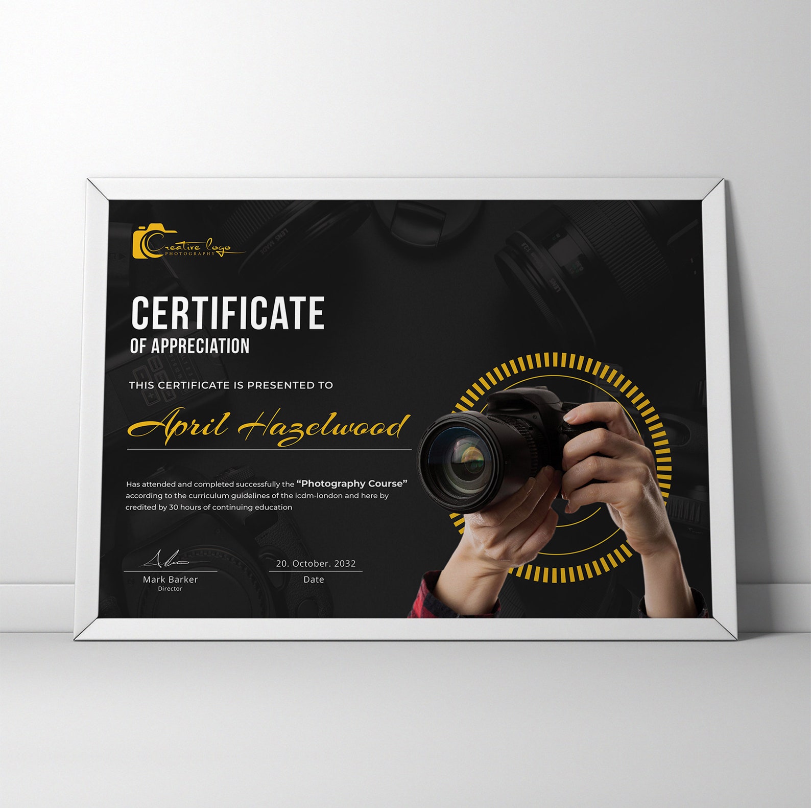 CANVA Photography Training Certificate , Certificate of Completion ...