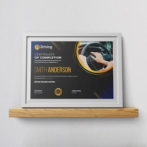 Certificate Template in Canva | Instant Download | Printable Driving ...