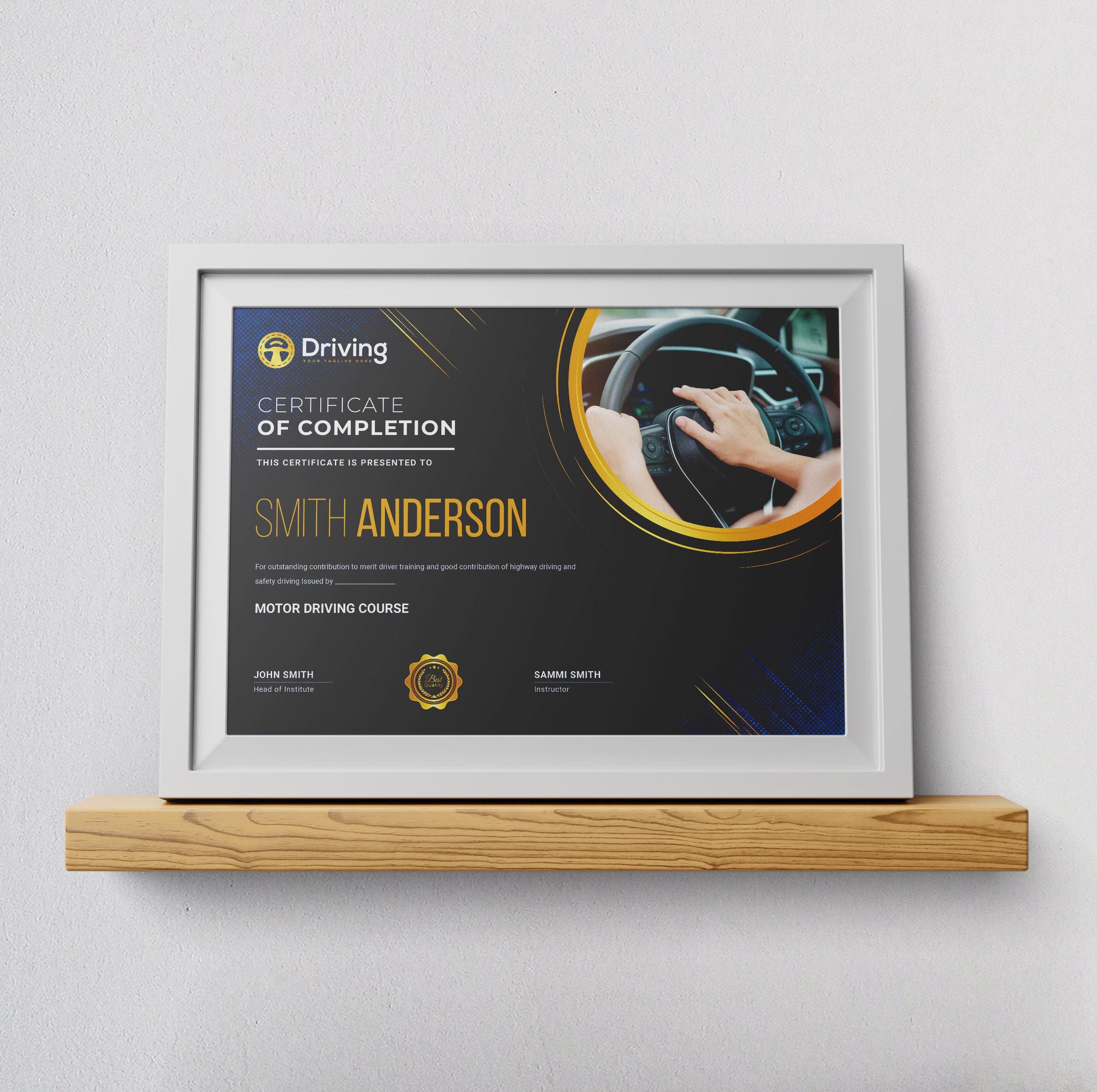 Certificate Template in Canva | Instant Download | Printable Driving ...