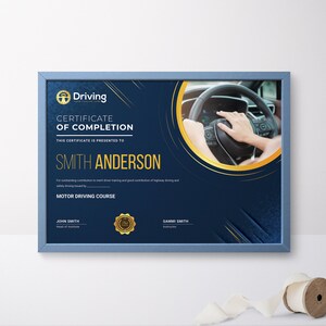 Certificate Template in Canva | Instant Download | Printable Driving ...