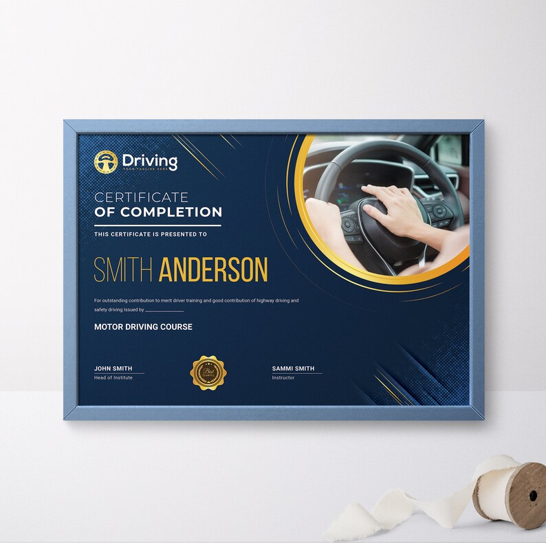 Certificate Template in Canva | Instant Download | Printable Driving ...