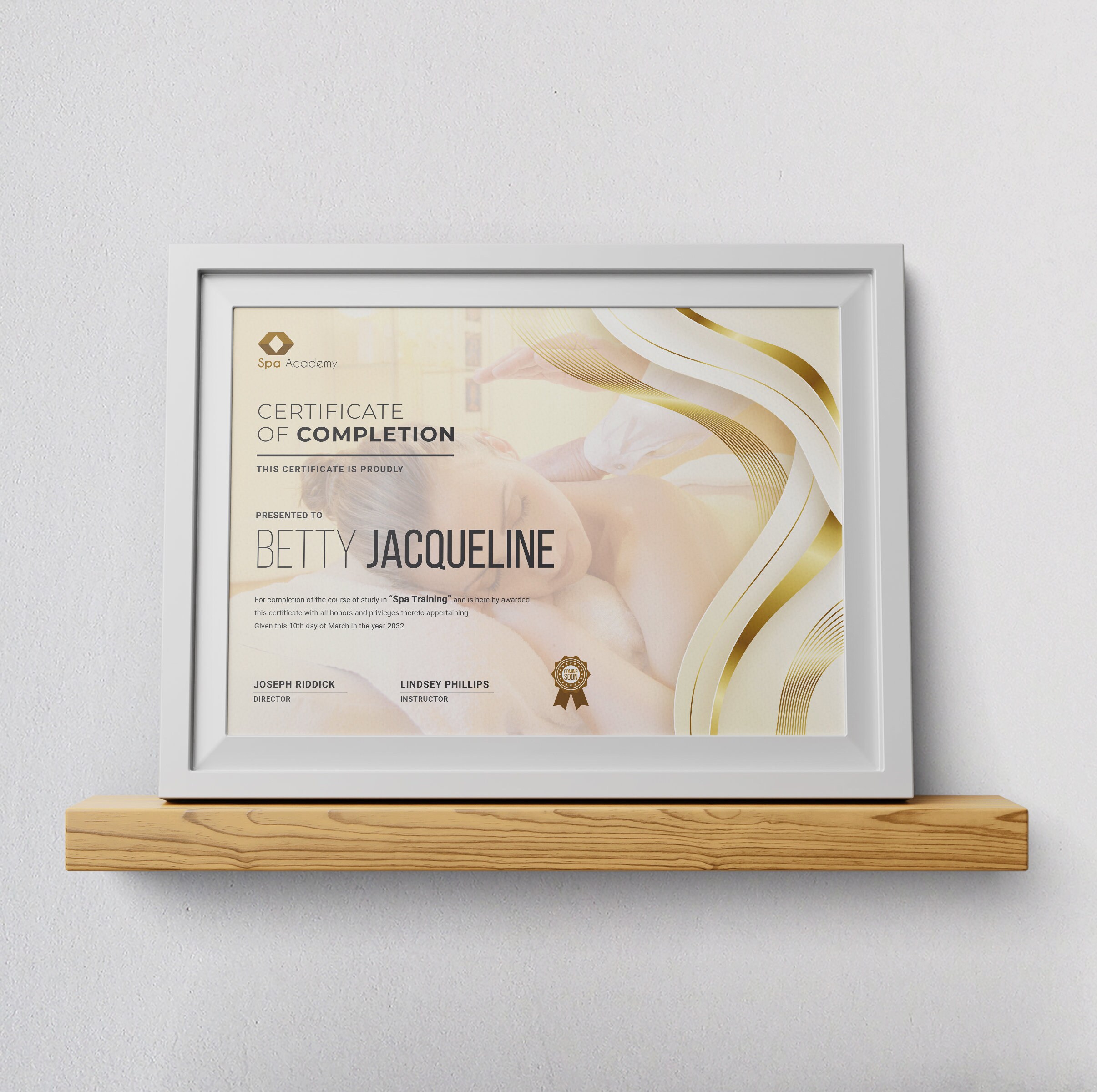 Spa Training Certificate Template in Canva Instant Download Body ...
