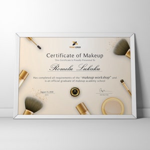Certificate Template in Canva | Instant Download | Printable Makeup ...