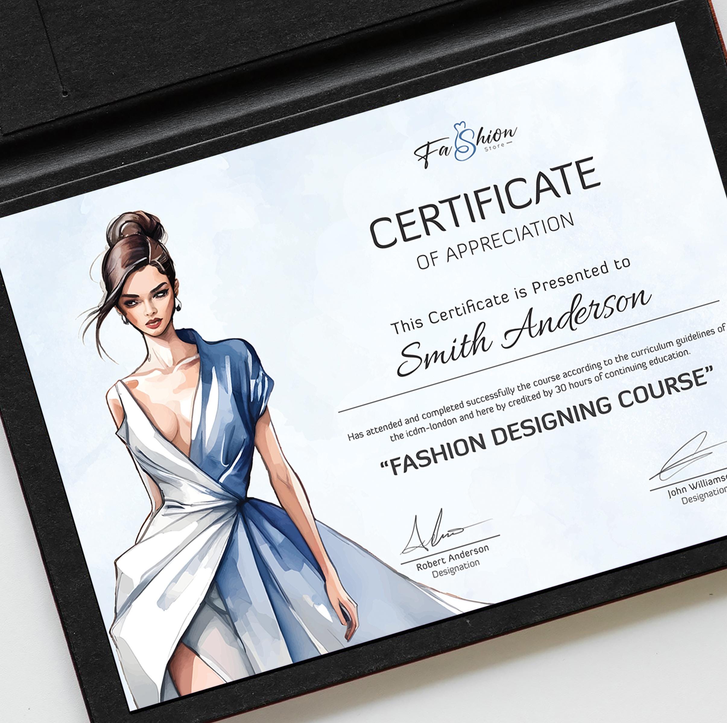 Fashion Designer Certificate in Canva | Printable Fashion Designer ...