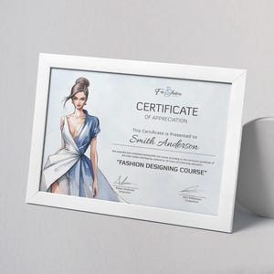 Fashion Designer Certificate in Canva | Printable Fashion Designer ...